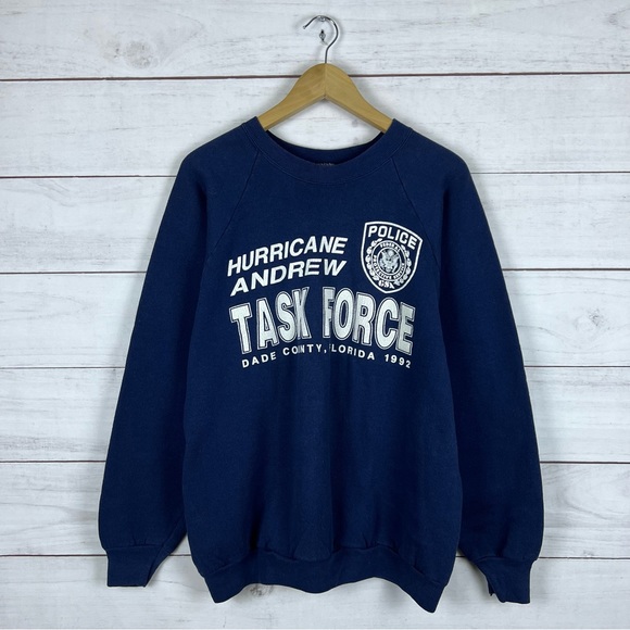 Vintage | Shirts | Rare Vintage 992 Hurricanes Andrew Police Task Force ...